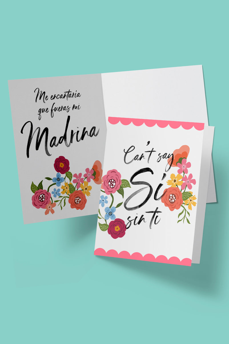 Si Sin Ti Madrina Proposal - Personalized Spanish Madrina Card – LiliWeds